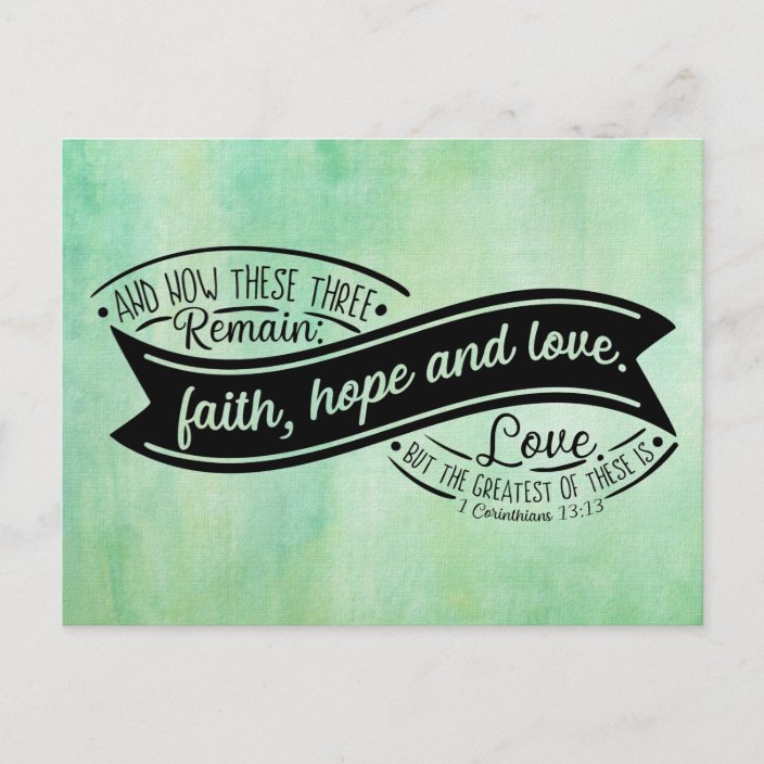 Faith Hope & Love Ribbon Postcard | Zazzle.com