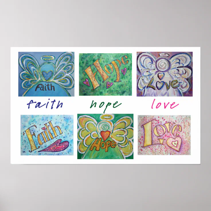 Faith Hope Love Word Collage Art Poster Print | Zazzle