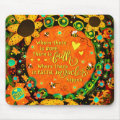 Faith Miracles Pretty Floral Bumblebee Irelyn Mouse Pad | Zazzle
