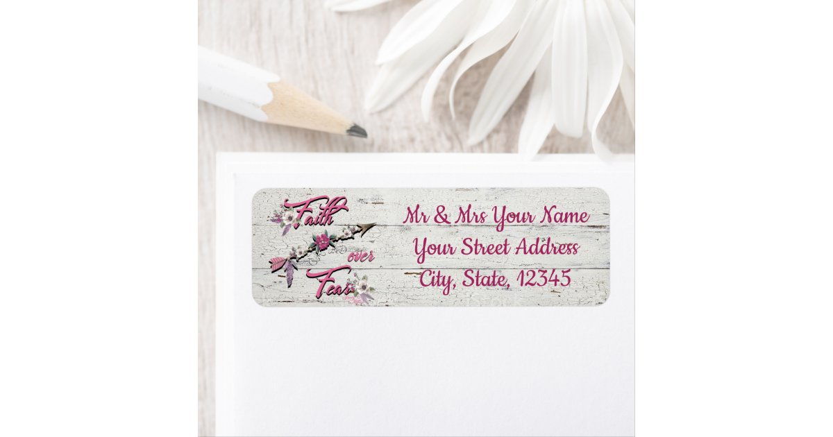 Faith Over Fear Address Label | Zazzle