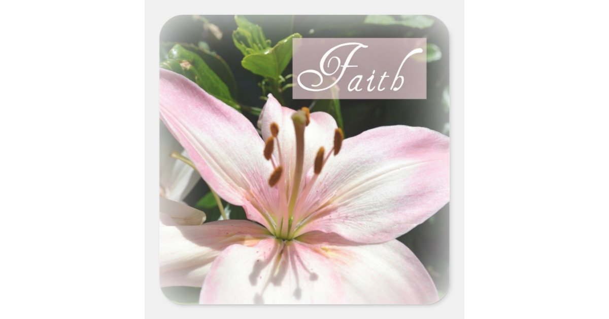 Faith Pink Lily Stickers | Zazzle