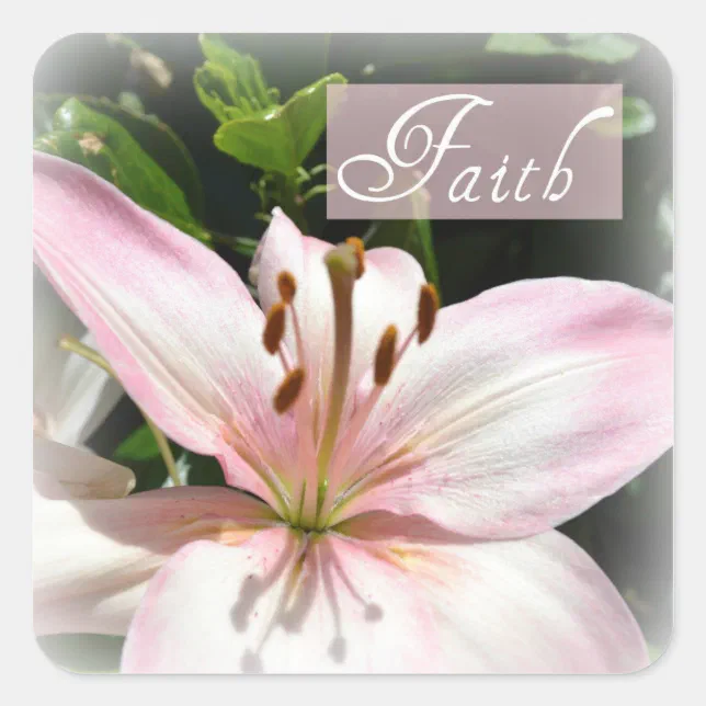 Faith Pink Lily Stickers | Zazzle