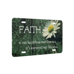 Faith Quote License Plate | Zazzle