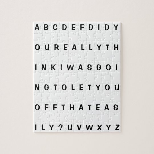 Fake Alphabet Frustrating Joke Jigsaw Puzzle | Zazzle.com