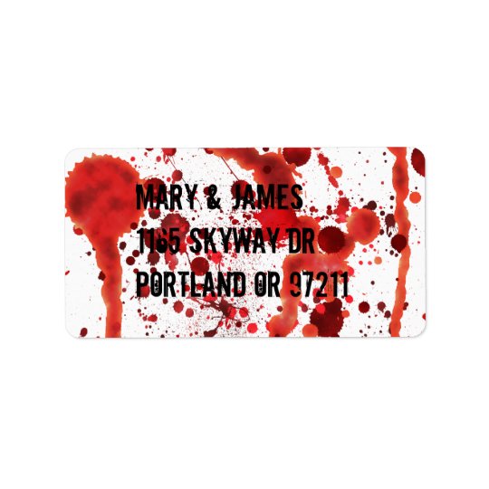 Fake Blood Splatters Label | Zazzle.com