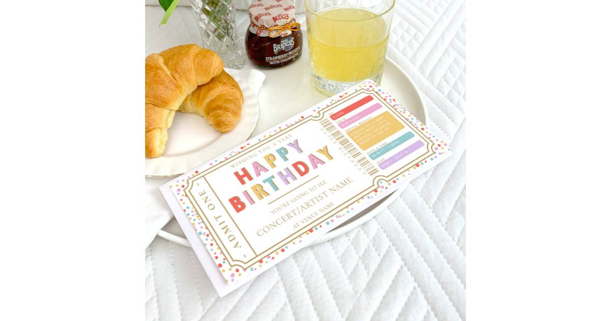 Fake Concert Ticket Gift Voucher Card | Zazzle