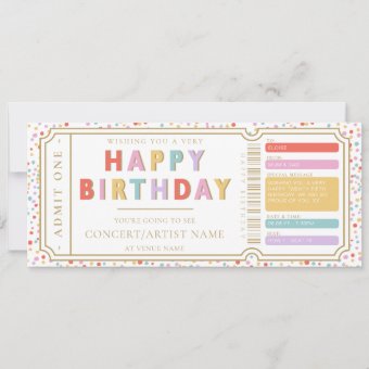 Fake Concert Ticket Gift Voucher Card | Zazzle
