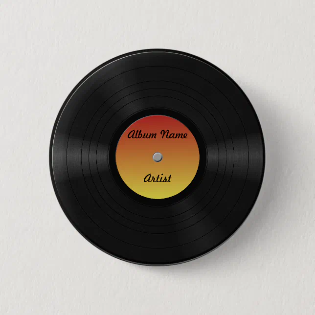 Fake Custom Vinyl Record Button | Zazzle