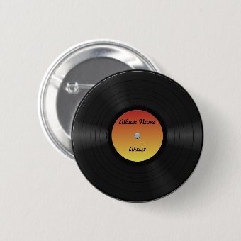 Fake Custom Vinyl Record Button | Zazzle