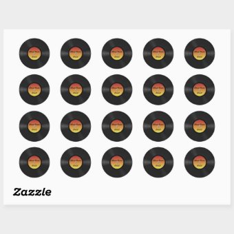 Fake Custom Vinyl Record Classic Round Sticker | Zazzle