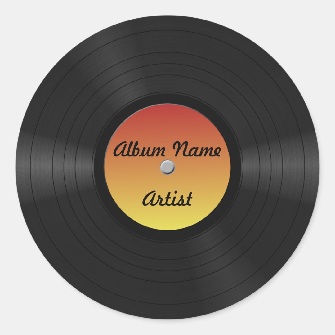 Fake Custom Vinyl Record Classic Round Sticker | Zazzle