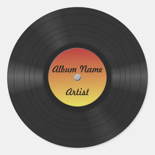 Fake Custom Vinyl Record Classic Round Sticker | Zazzle