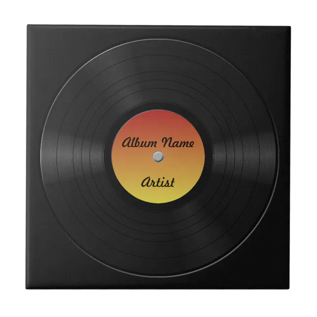 Fake Custom Vinyl Record Tile | Zazzle