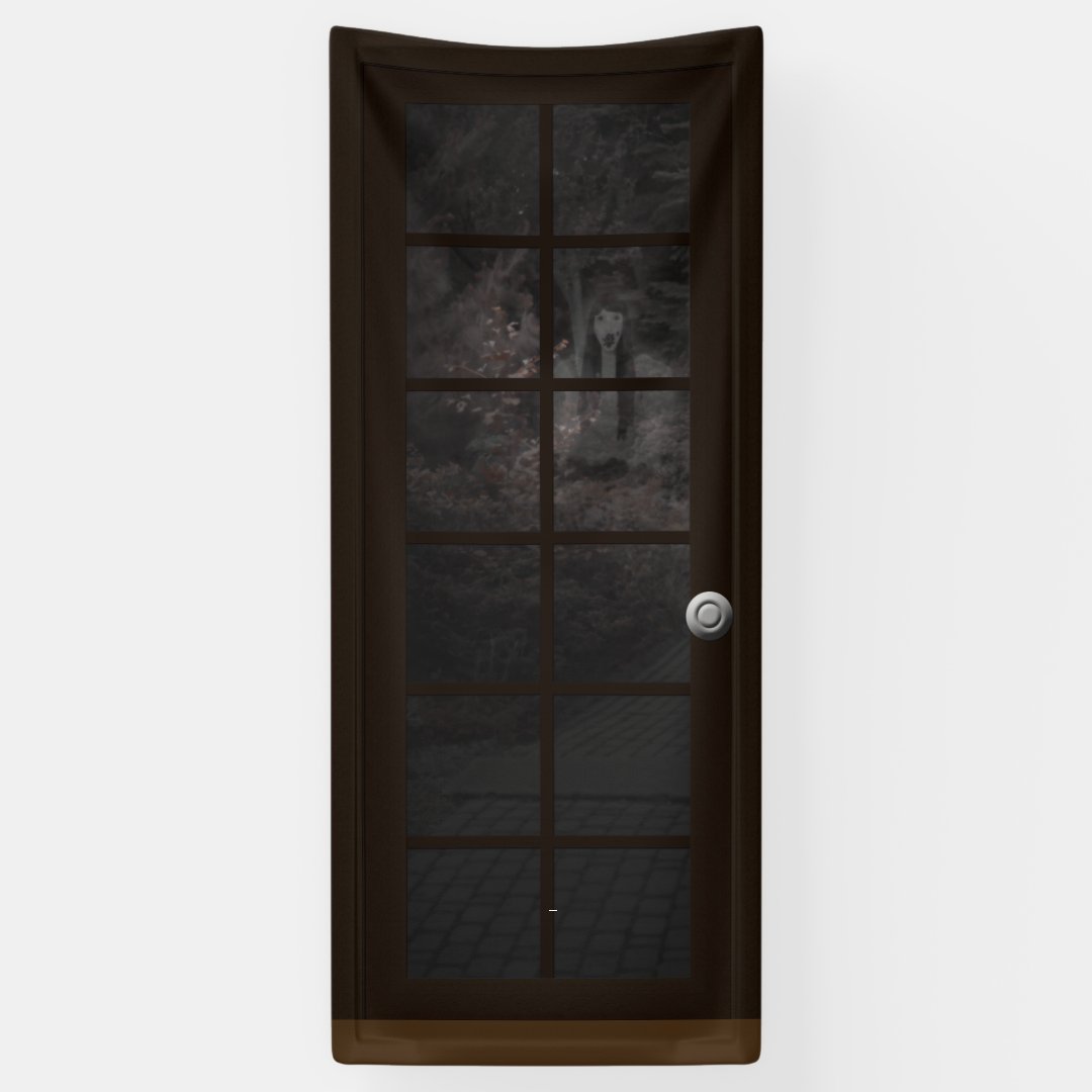 Fake Door Ghost Halloween Haunted House Prop Banner | Zazzle