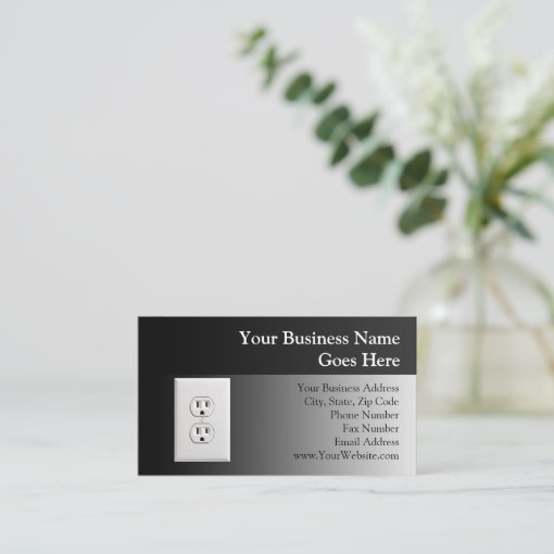 Fake Electrical Outlet Funny Electrician Handyman Business Card | Zazzle
