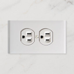 Fake Electrical Outlet Funny Electrician Handyman Business Card | Zazzle