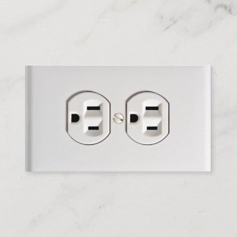 Fake Electrical Outlet Funny Electrician Handyman Business Card | Zazzle