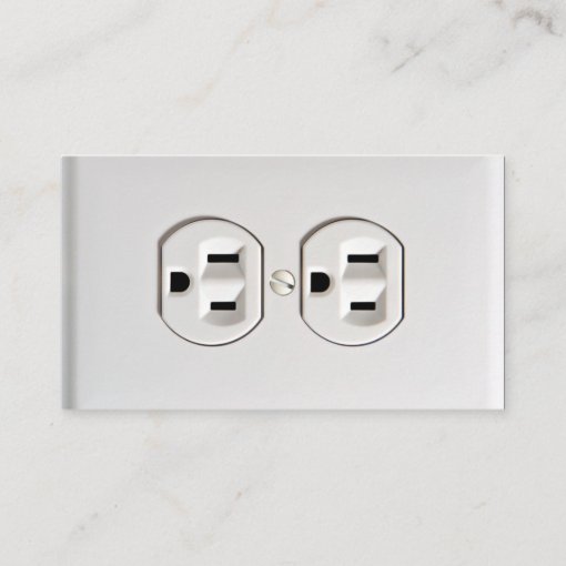 Fake Electrical Outlet Funny Electrician Handyman Business Card | Zazzle