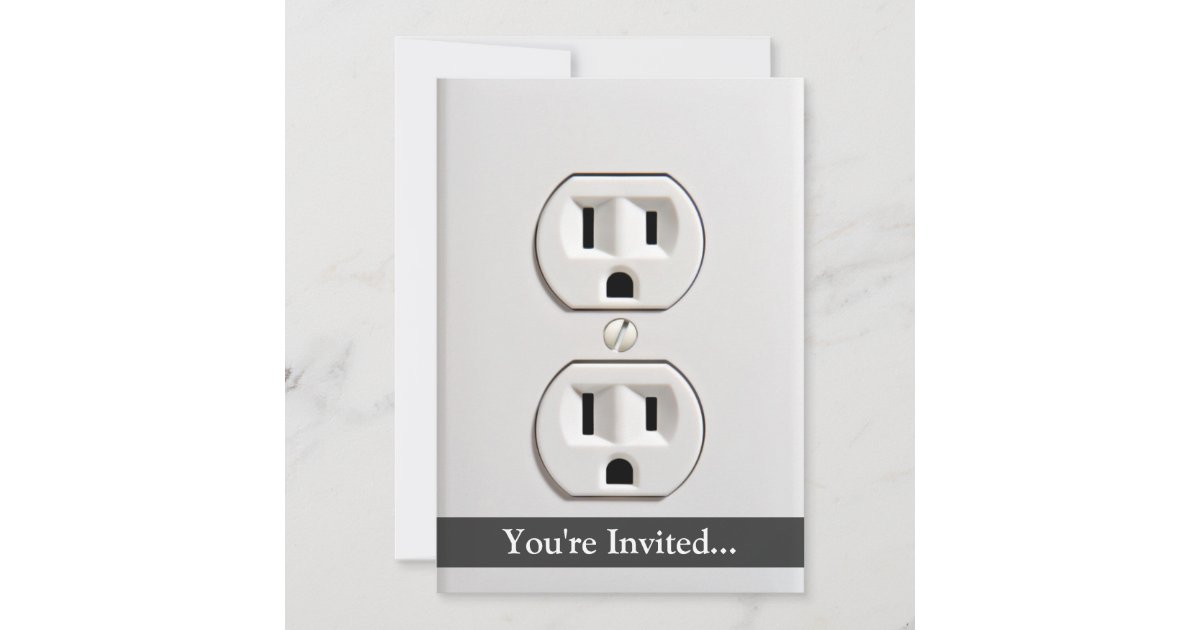Fake Electrical Outlet Invitation | Zazzle