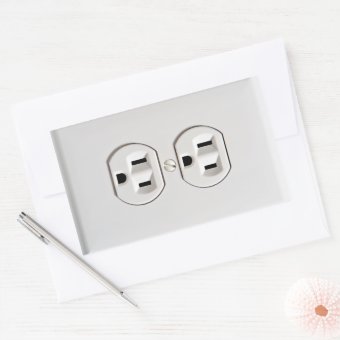 Fake Electrical Outlet Rectangular Sticker | Zazzle