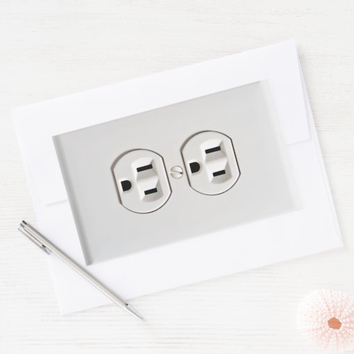 Fake Electrical Outlet Rectangular Sticker | Zazzle