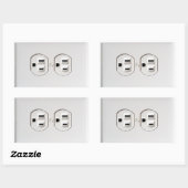 Fake Electrical Outlet Rectangular Sticker | Zazzle