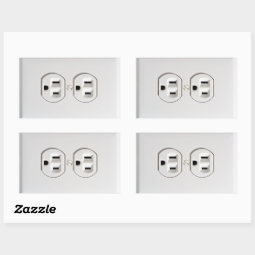 Fake Electrical Outlet Rectangular Sticker | Zazzle