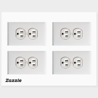 Fake Electrical Outlet Rectangular Sticker | Zazzle