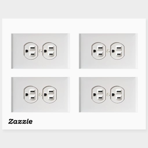 Fake Electrical Outlet Rectangular Sticker | Zazzle