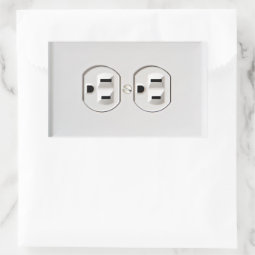 Fake Electrical Outlet Rectangular Sticker | Zazzle