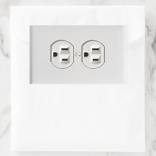 Fake Electrical Outlet Rectangular Sticker | Zazzle