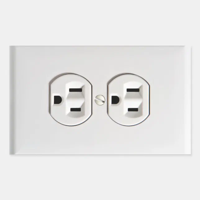 Fake Electrical Outlet Rectangular Sticker | Zazzle