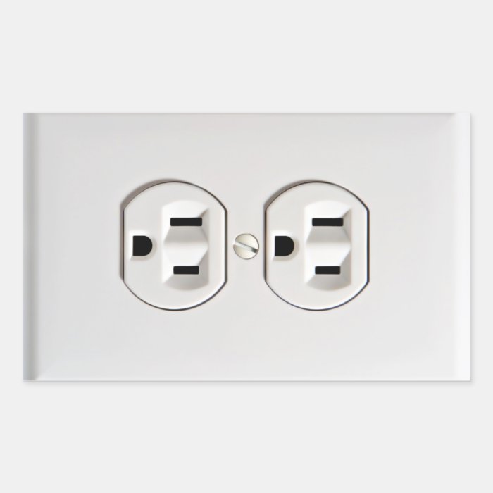 Fake Electrical Outlet Rectangular Sticker | Zazzle