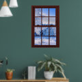 Fake Faux Window Illusion - Fresh Snow Scene Poster | Zazzle