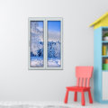 Fake Faux Window Illusion - Fresh Snow Scene Poster | Zazzle