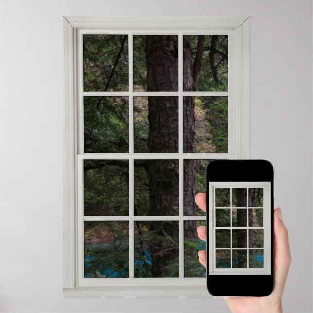 Fake Faux Window Illusion - Large Tree with Water Poster | Zazzle
