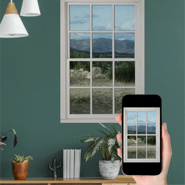 Fake Faux Window Illusion Realistic Desert View Poster | Zazzle