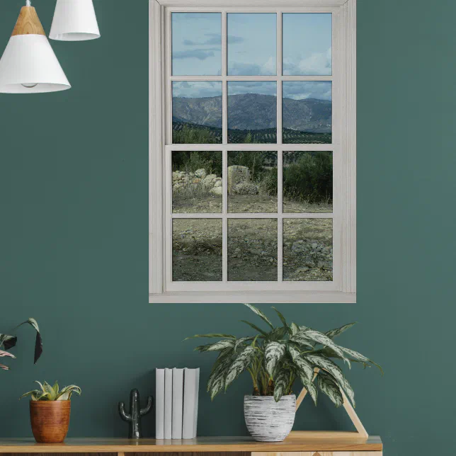 Fake Faux Window Illusion Realistic Desert View Poster | Zazzle