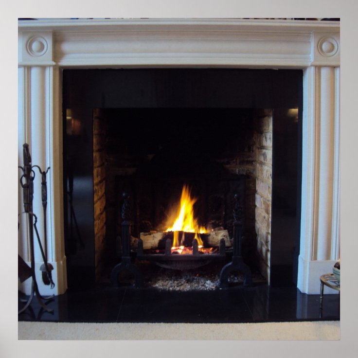 Fake fireplace poster | Zazzle