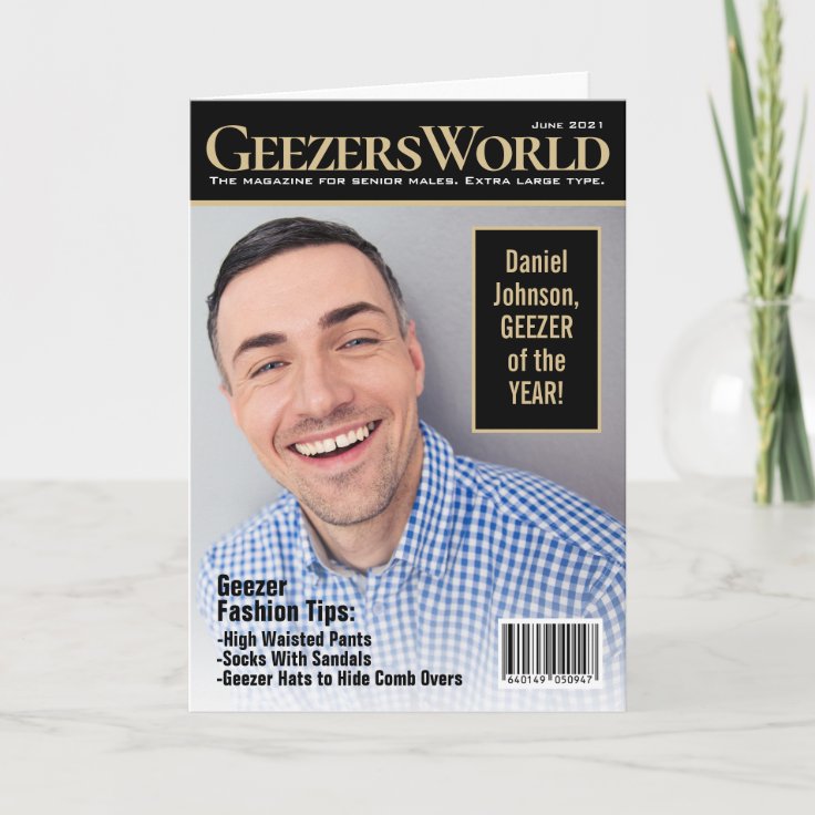 Fake GeezersWorld Magazine Custom Birthday Card | Zazzle