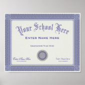 Fake Graduation Diploma Your Text Poster | Zazzle