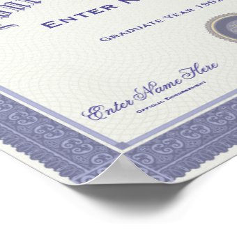 Fake Graduation Diploma Your Text Poster | Zazzle