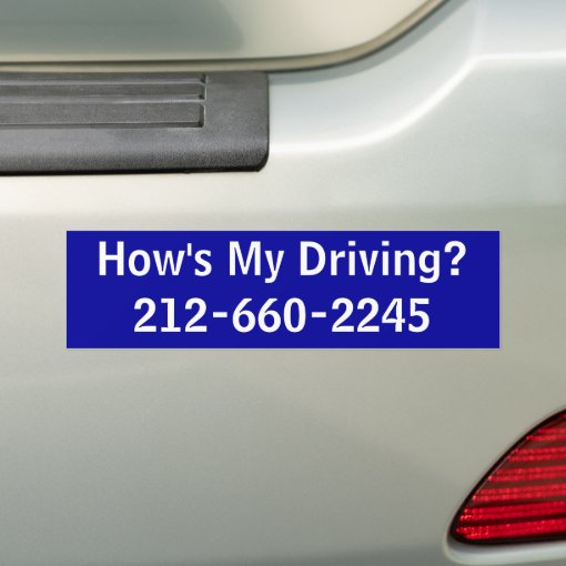 Fake How's My Driving Bumper Sticker | Zazzle
