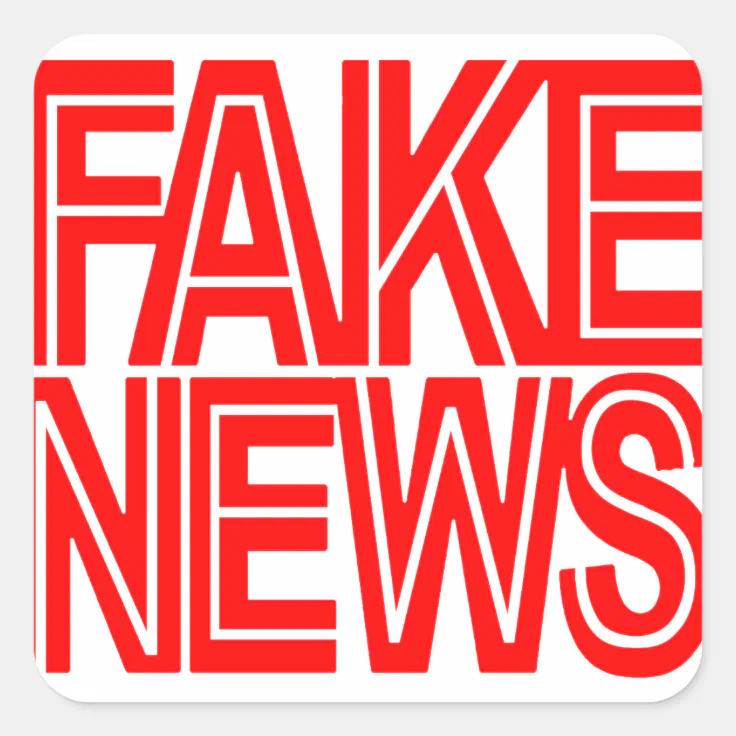FAKE NEWS LOGO SQUARE STICKER | Zazzle