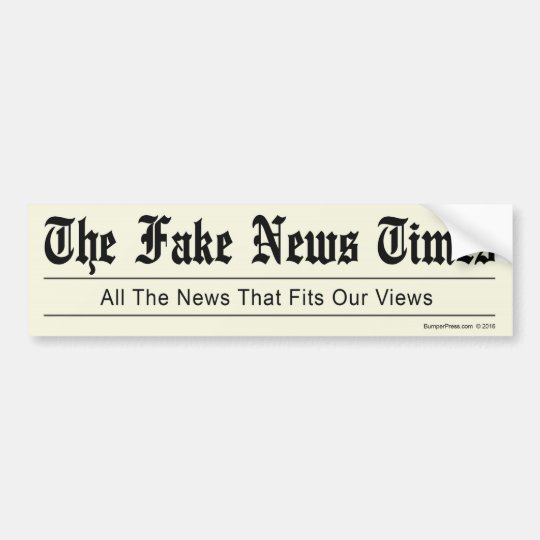 Fake News Times Bumper Sticker | Zazzle.com