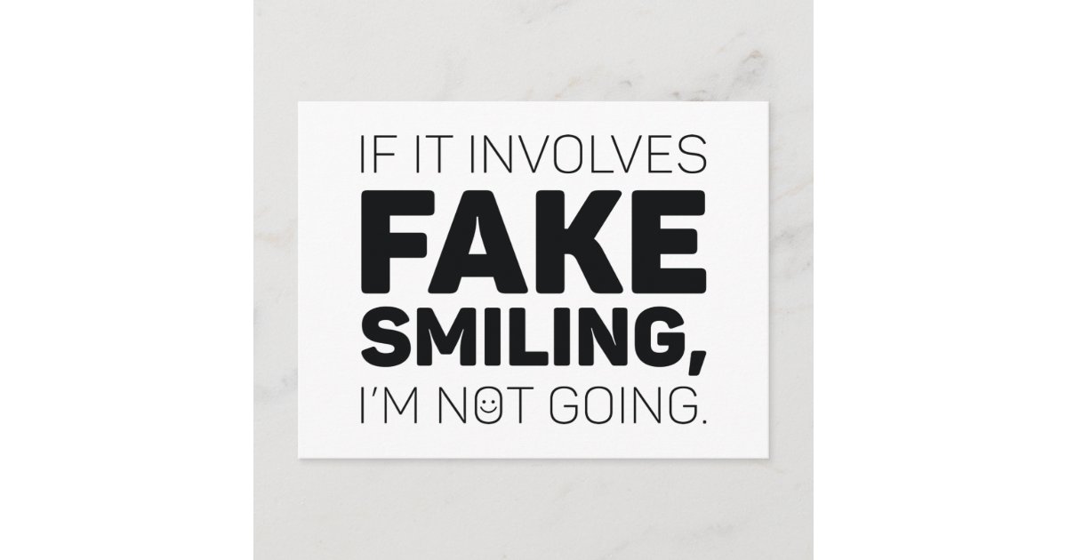 Fake Smiling Postcard | Zazzle