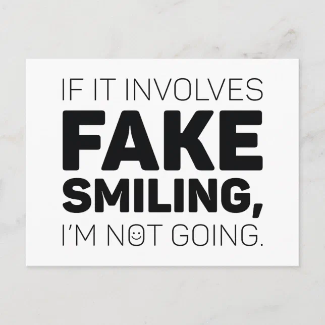 Fake Smiling Postcard | Zazzle