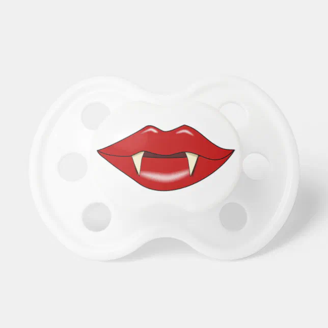 Fake Vampire Lips and Fangs Funny Baby Pacifier | Zazzle
