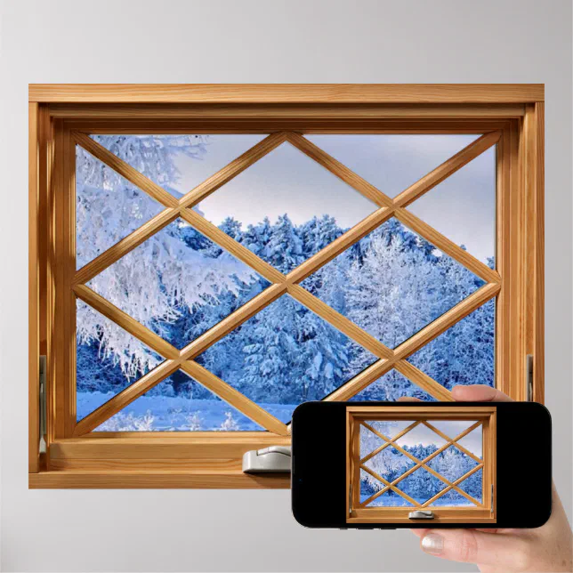 Fake Window Illusion - Fresh Snow Scene Poster | Zazzle