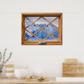 Fake Window Illusion - Fresh Snow Scene Poster | Zazzle